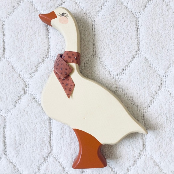American Vintage | Accents | Vintage Handmade Hand Painted Wooden Duck ...